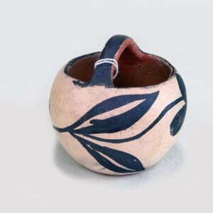 Pottery Small Round Painted Vase - The Wandering Bull, LLC